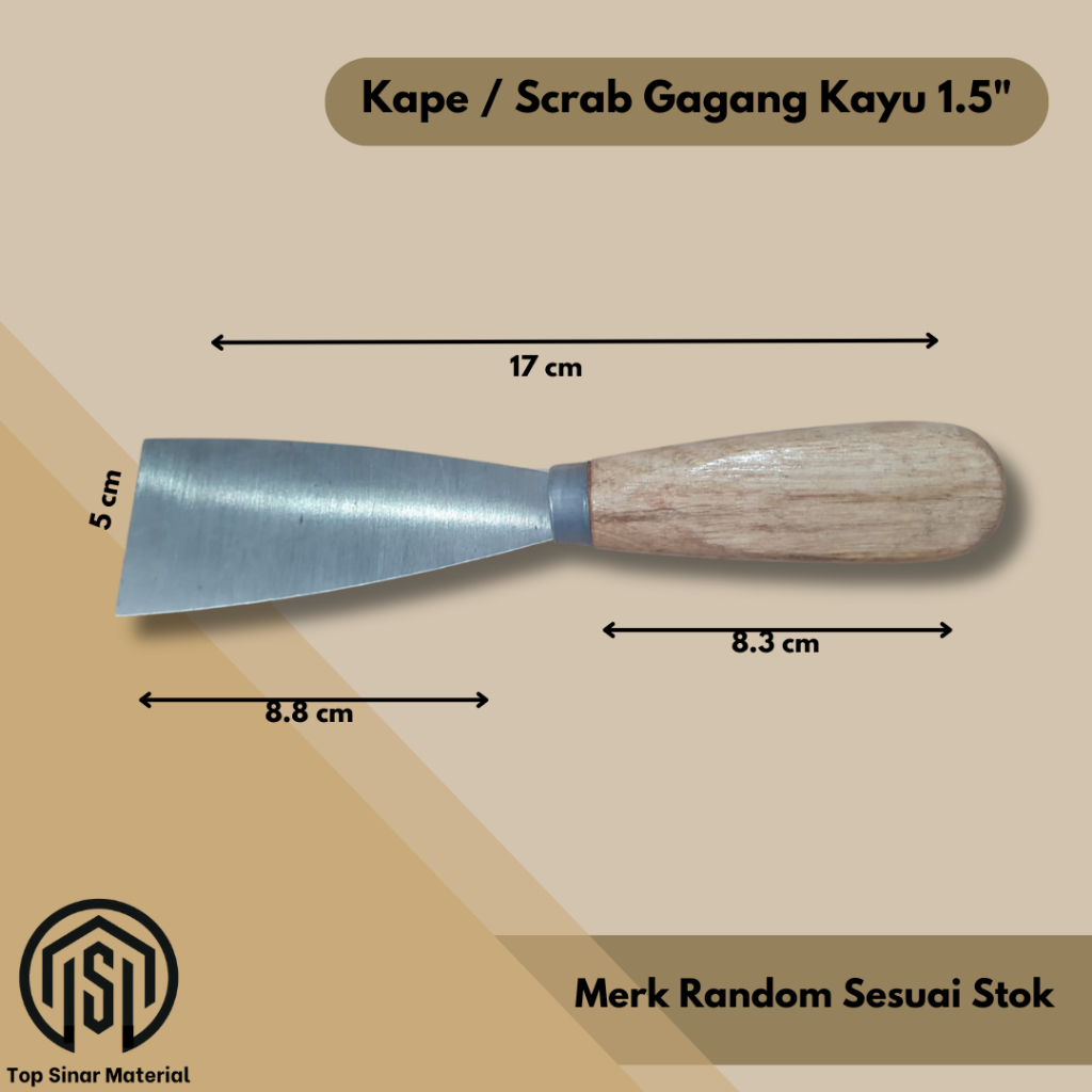 Jual kape gagang kayu plat besi / scraper murah kape gg kayu murah 1.5 ...