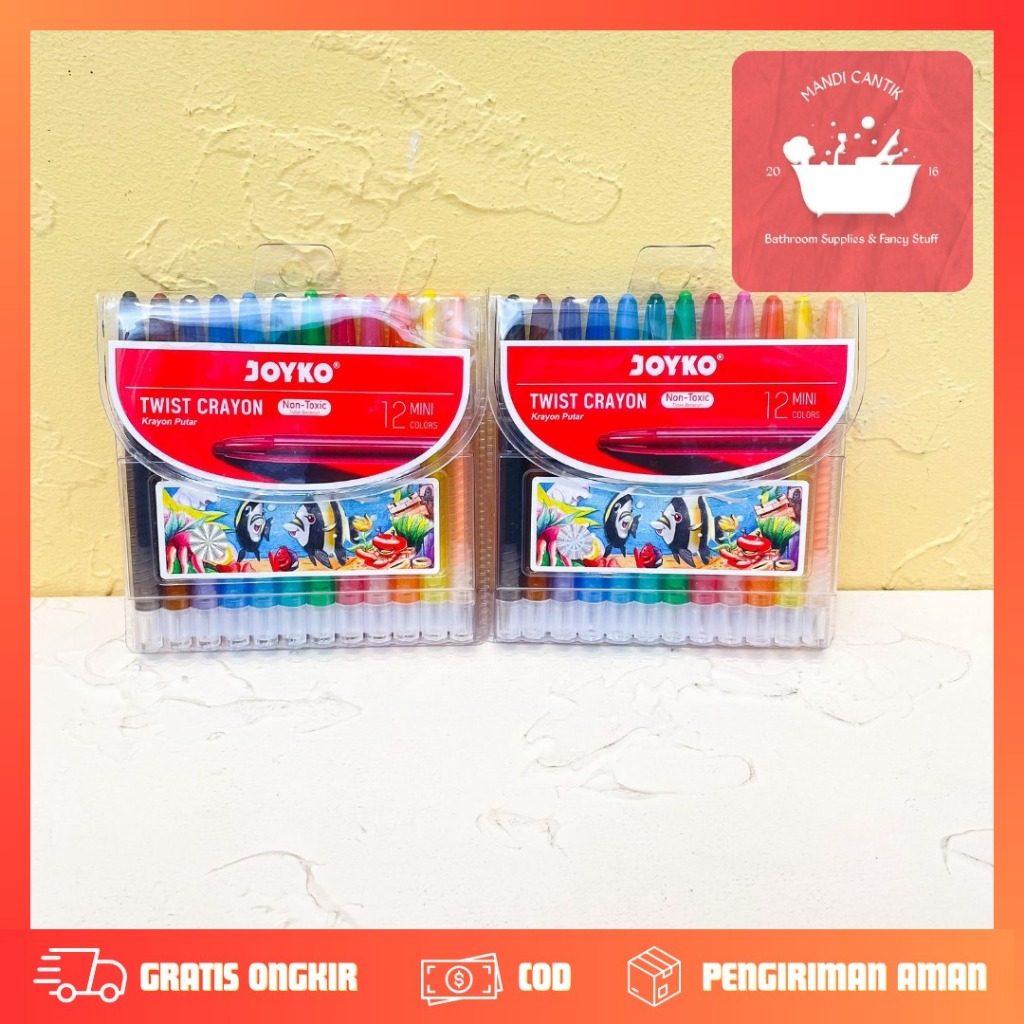 Jual Krayon Putar Mini Twist Crayon 12 pcs Joyko TWCR / Crayon Warna ...