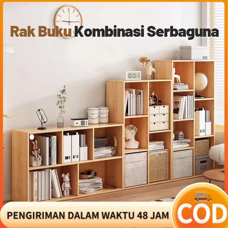 Jual Bohan Lemari buku Kayu Dengan Pintu 8 Kompartment Lemari Lantai ...