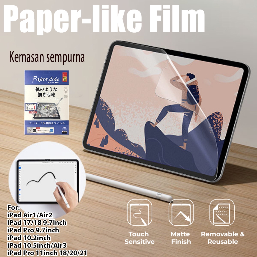 Jual Apple iPad Case Paperlike Flim Screen Protector For iPad 5th 6th 7 ...