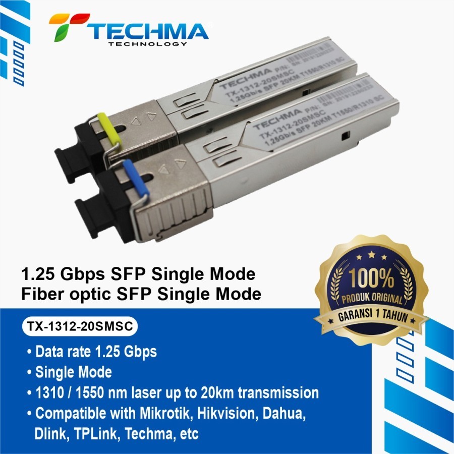 Jual Techma SFP 1.25Gbps cocok buat semua merk Switch Up 20KM | Shopee ...