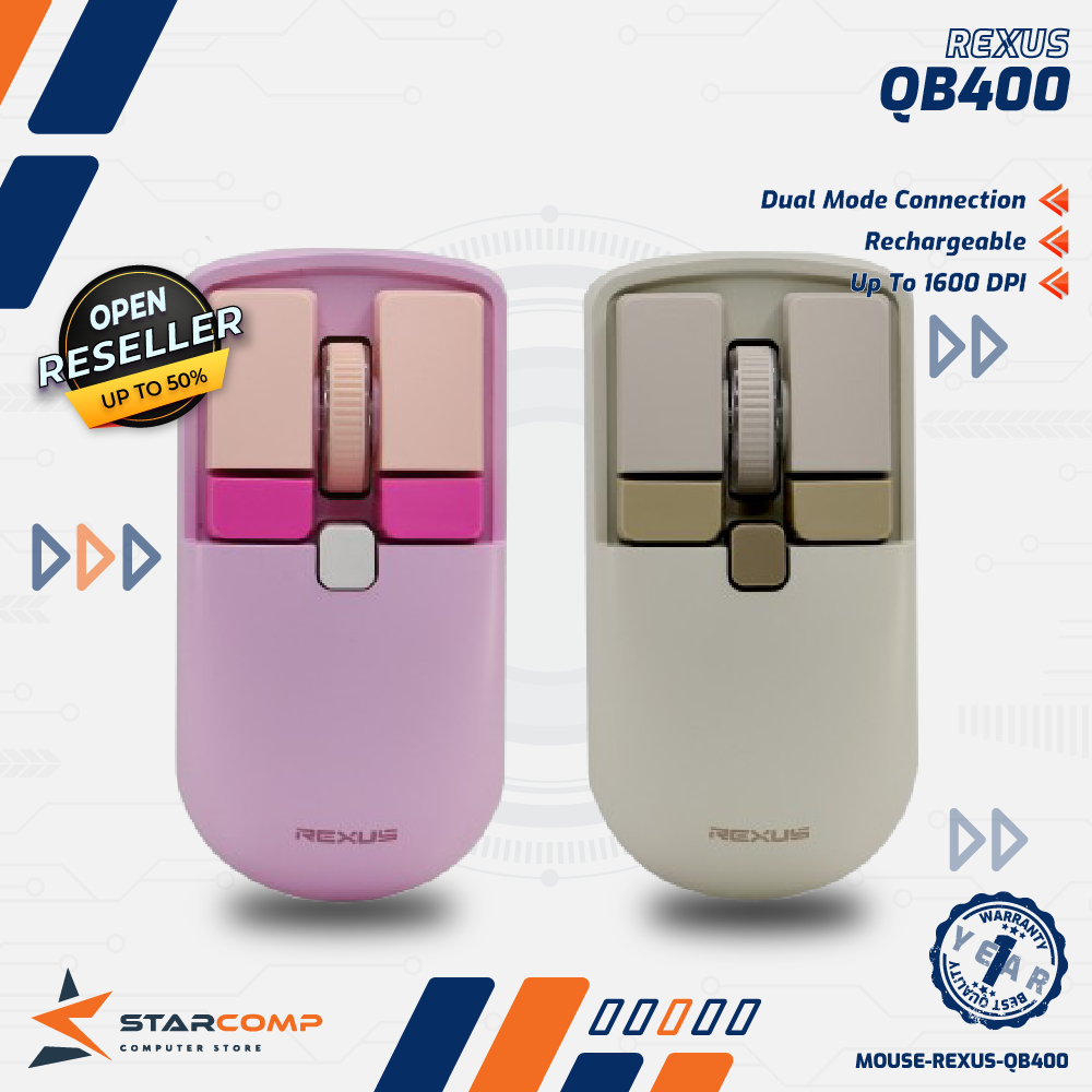 Jual Rexus QB400 Mouse Office Wireless Bluetooth | Shopee Indonesia