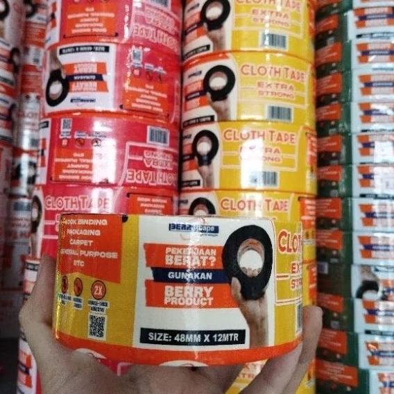 Jual Cloth tape Berry / Lakban Jilid Berry Kuning dan Merah 48 mm x 12 ...