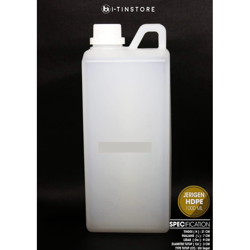 Jual JERIGEN HDPE 1000ML TUTUP SEGEL 1000 ML/ JERICAN / BOTOL / PET ...