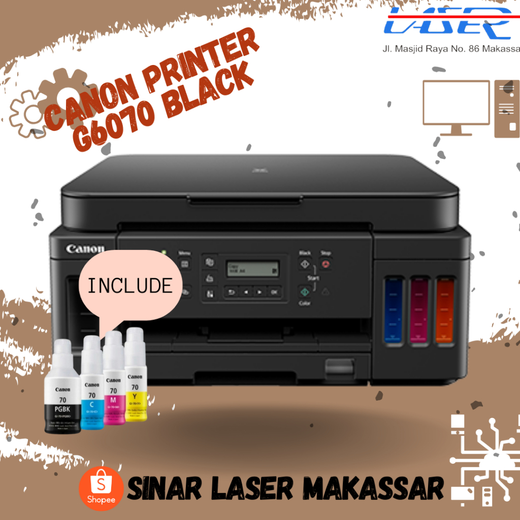 Jual PRINTER CANON PIXMA G6070 GARANSI RESMI PRINTER PRINT SCAN COPY ...