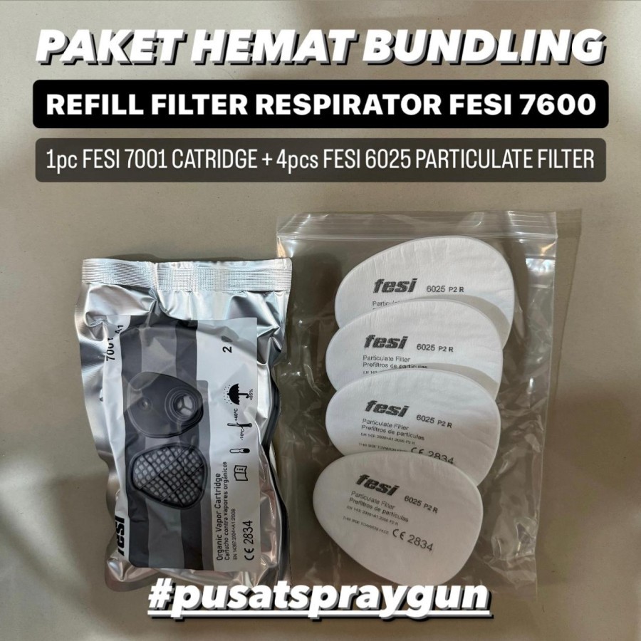 Jual Paket Hemat FESI 1: Refill Filter Respirator FESI 7600 / 3M 7502 ...
