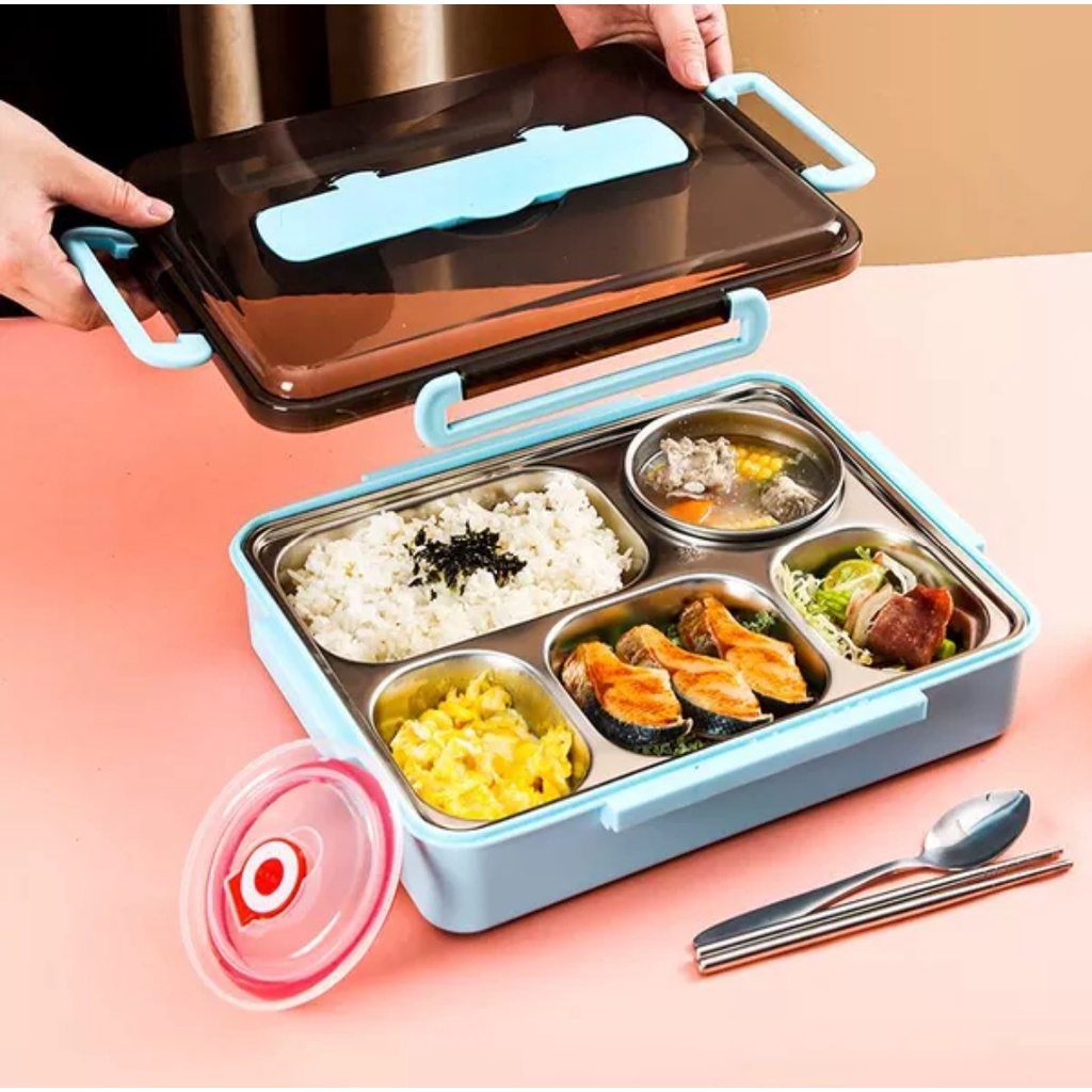 Jual Ideame Lunch Box Kotak Makan 3 Sekat 4 Sekat 5 sekat SUS 304 ...