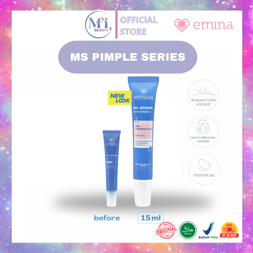 Jual MFI - Emina Ms. Pimple Acne Solution Spot Gel 15 ml | Shopee Indonesia