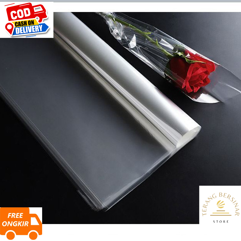 Jual Plastik Buket Bunga Kertas Bening Anti Debu Packaging Paper Flower ...