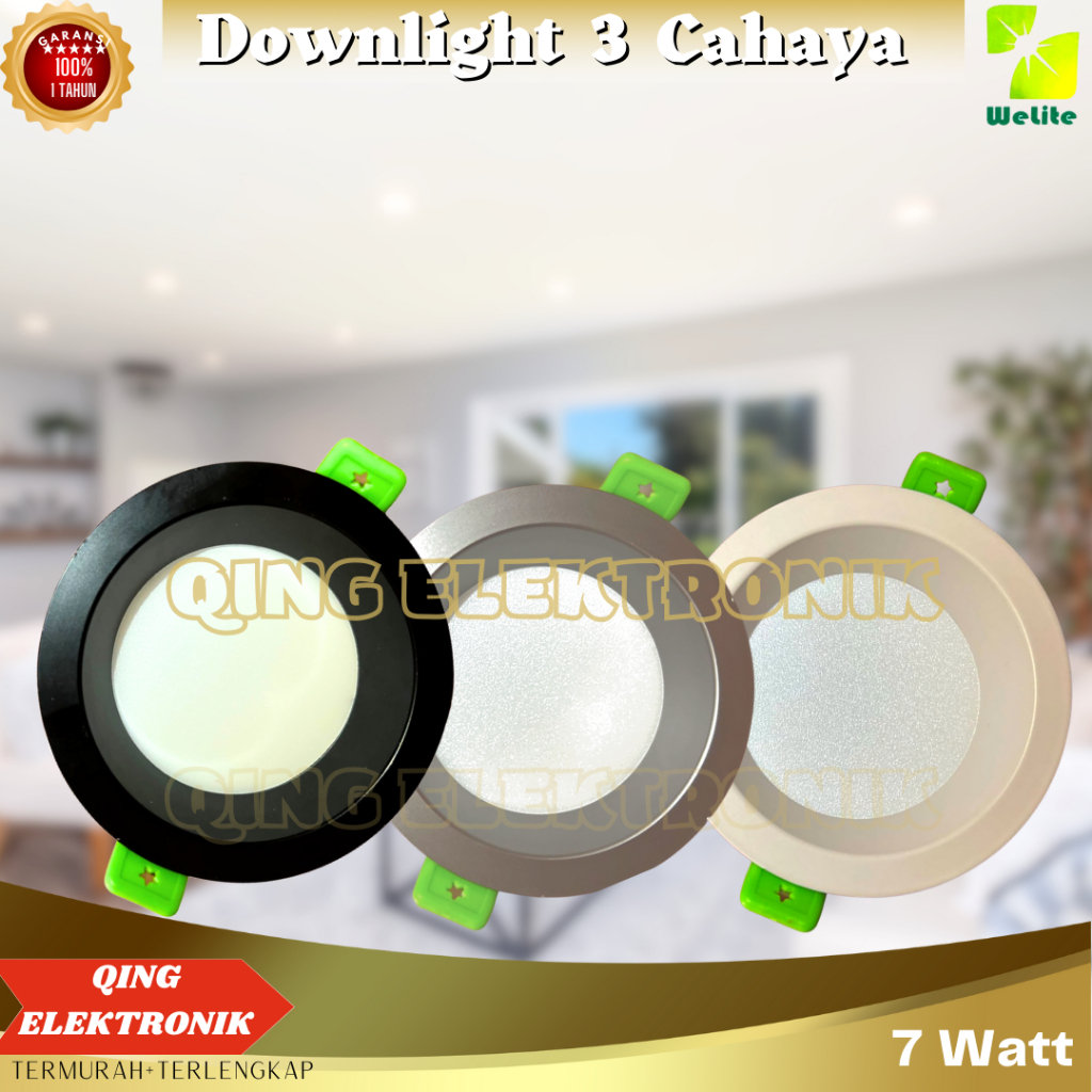 Jual Lampu 3 Warna Lampu Plafon LED 3 Cahaya Dalam 1 Lampu 7 Watt ...