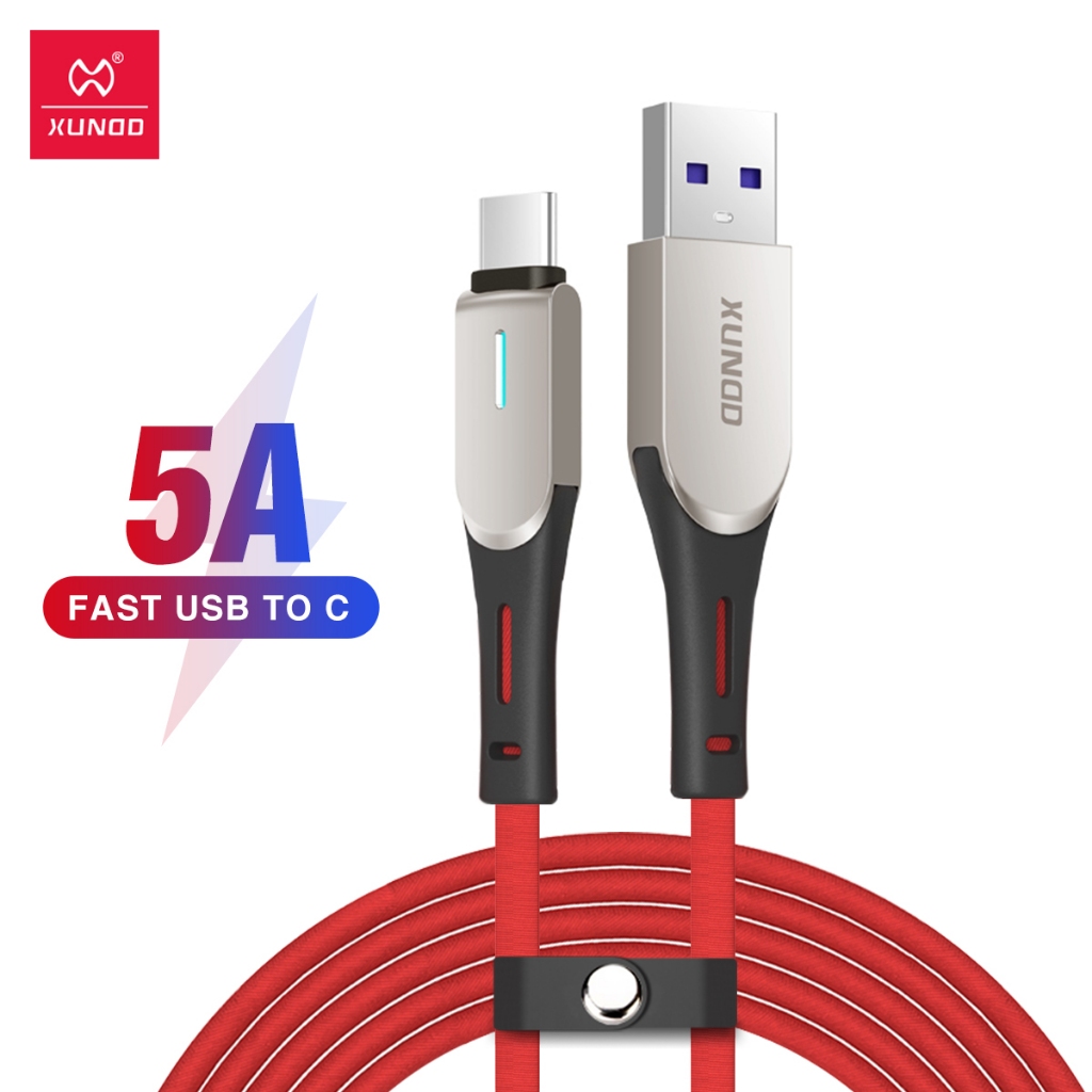 Jual XUNDD 5A TYPE C Kabel Super Fast Quick Charger / USB to Type-C data Cable LED Indikator ...