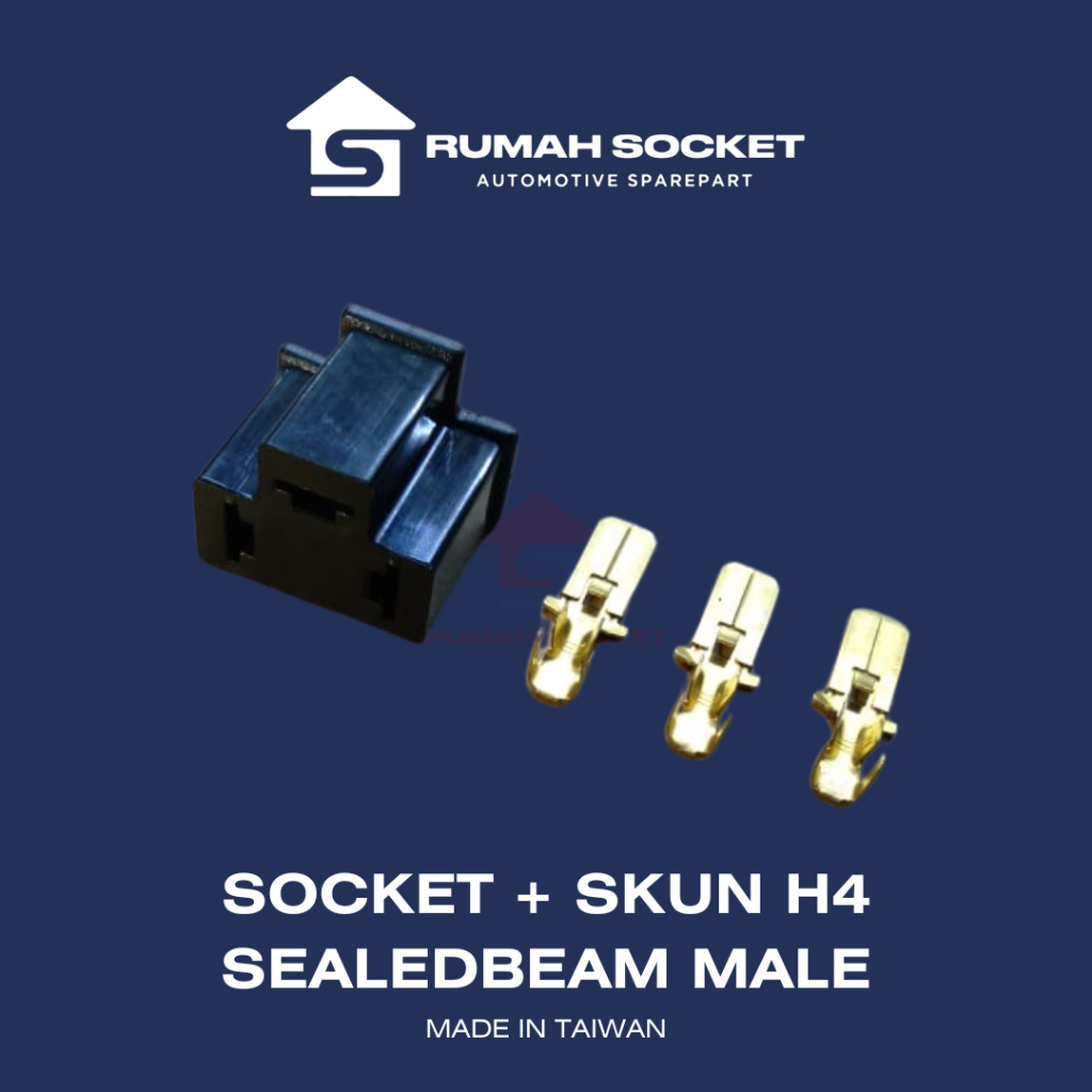Jual SOCKET + SKUN H4 SEALED BEAM MALE/ COWOK | Shopee Indonesia