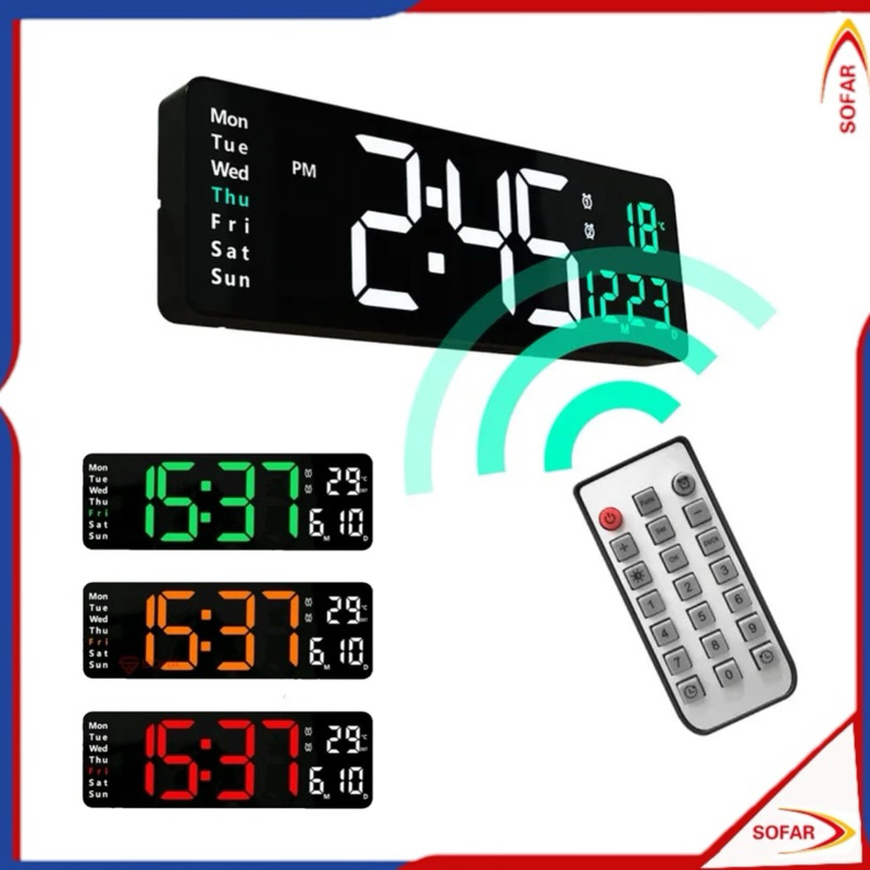 Jual Jam Digital LED Besar Kalender Alarm Clock Weker Timer Countdown ...
