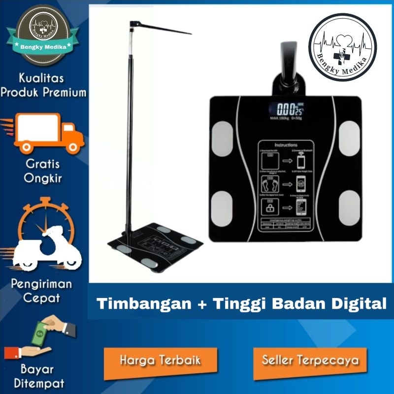 Jual Timbangan Plus Pengukur Tinggi Badan Digital Weight And Height ...