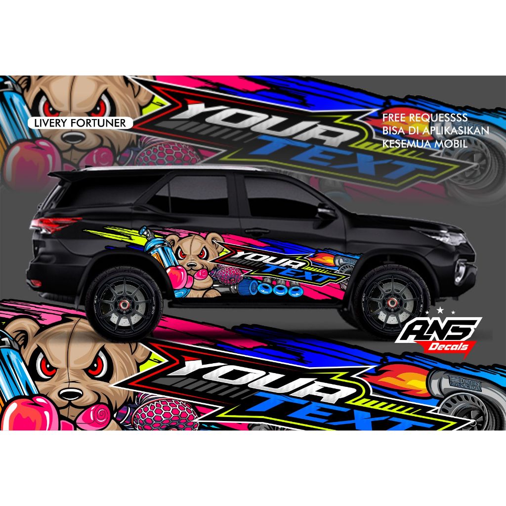 Jual STIKER LIVERY MOBIL FOURTUNER STIKER MOBIL PAJERO SPORT STIKER ...