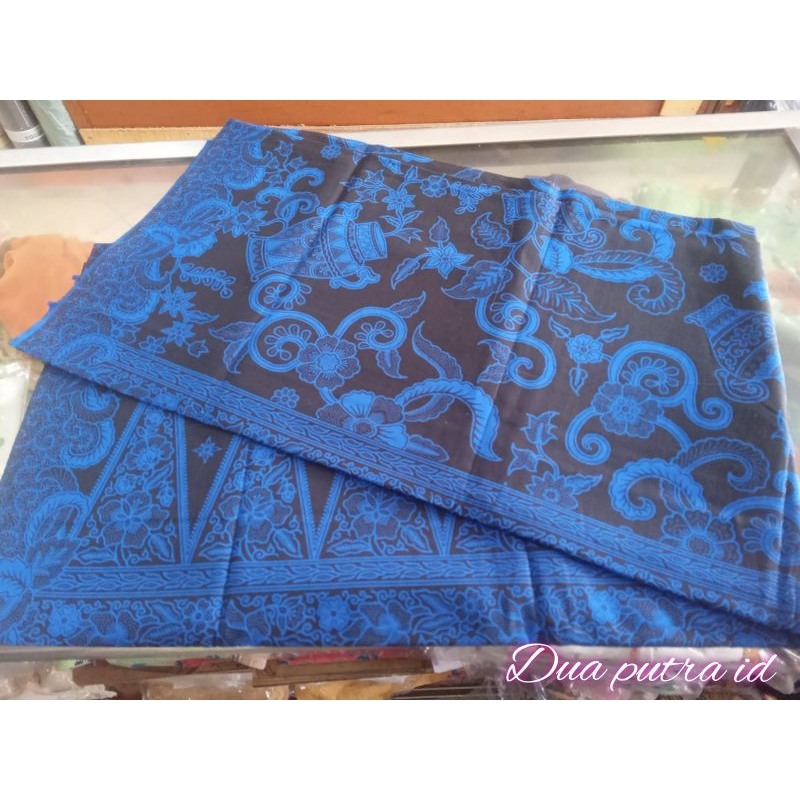 Jual BAHAN BATIK BADUY MOTIF GUCCI BIRU UKR 1.10X2M | Shopee Indonesia