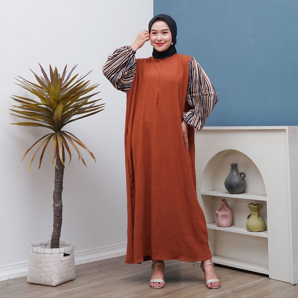 Jual Fathia Dress Korean Style Crinkle Airflow Premiun | Shopee Indonesia