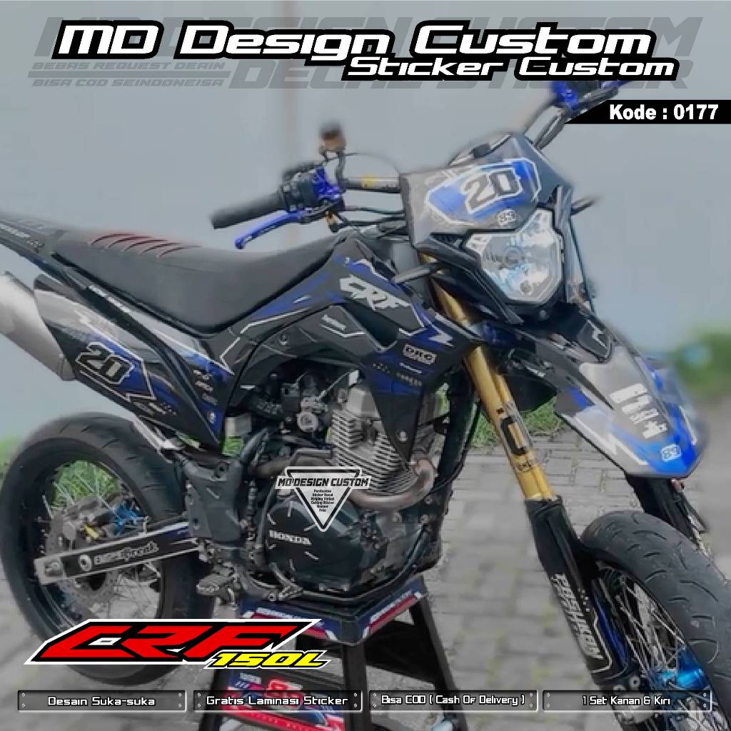Jual 0177 (COD) Sticker Decal CRF 150 L FullBody Bebas Request Nama ...