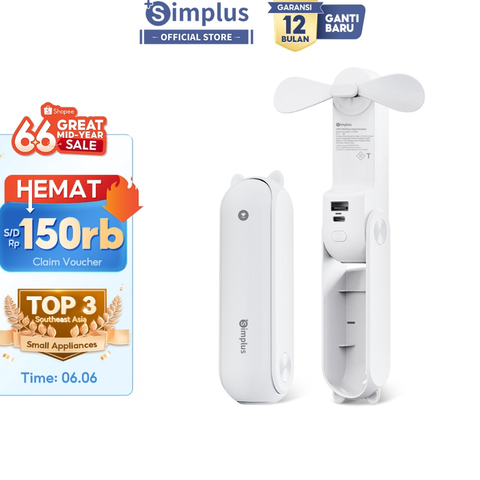 Jual Simplus Kipas Mini Genggam Lipat USB Portabel dengan Dua pilihan Kecepatan Angin KODE J9D9 ...