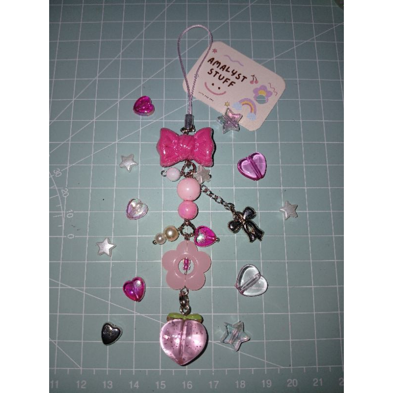 Jual Peachy Kiss aesthetic charm/Gantungan kunci tas hp kolbuk coquette ...
