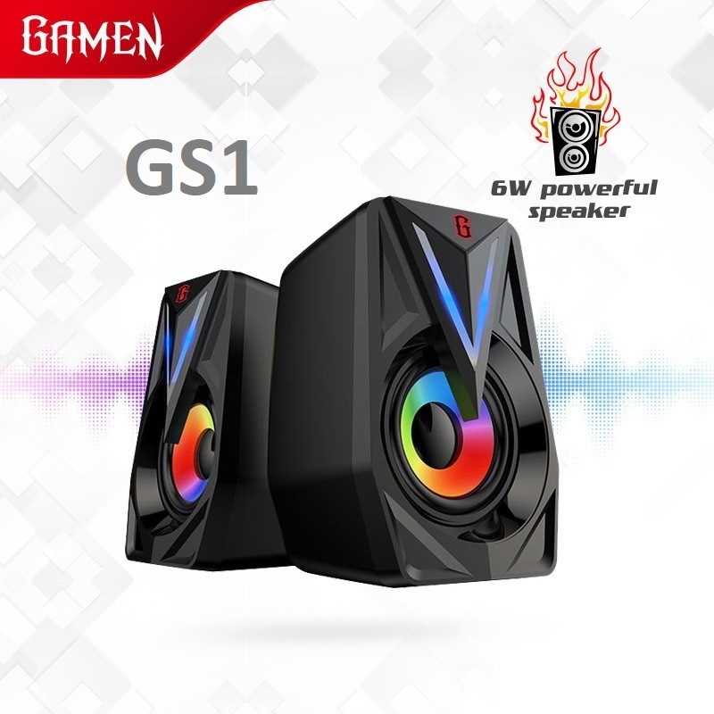 Jual GAMEN GS1 GS2 Gaming Speaker Laptop/PC Surround Sound Super Powerful Bass RGB Lighting ...