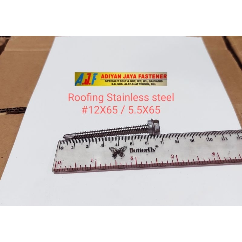 Jual Baut Roofing Stainless 410 / Baut Drilling #12X65 / #12-24X21/2 ...