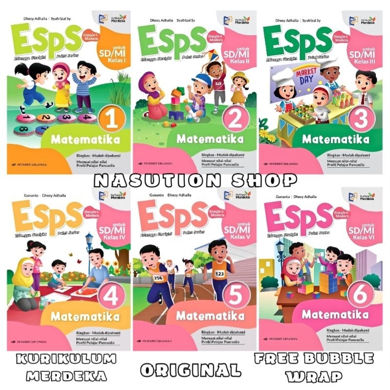 Jual Buku Esps Matematika Kelas 1 2 3 4 5 6 SD/MI Erlangga Kurikulum Merdeka Original Kurmer Km ...