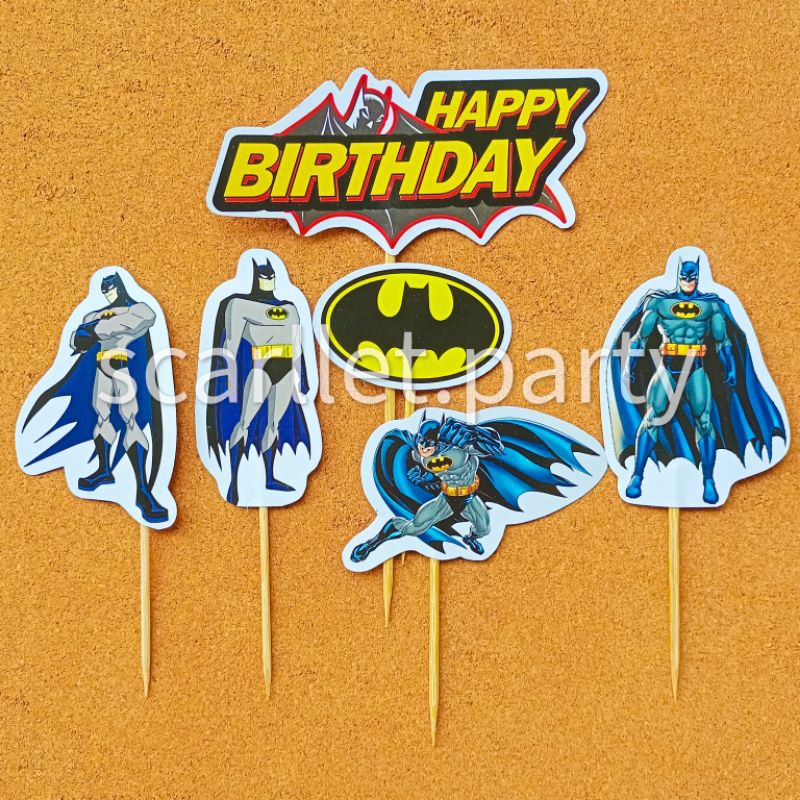 Jual TOPPER CAKE BATMAN HIASAN KUE DEKORASI ULANG TAHUN HAPPY BIRTHDAY ...
