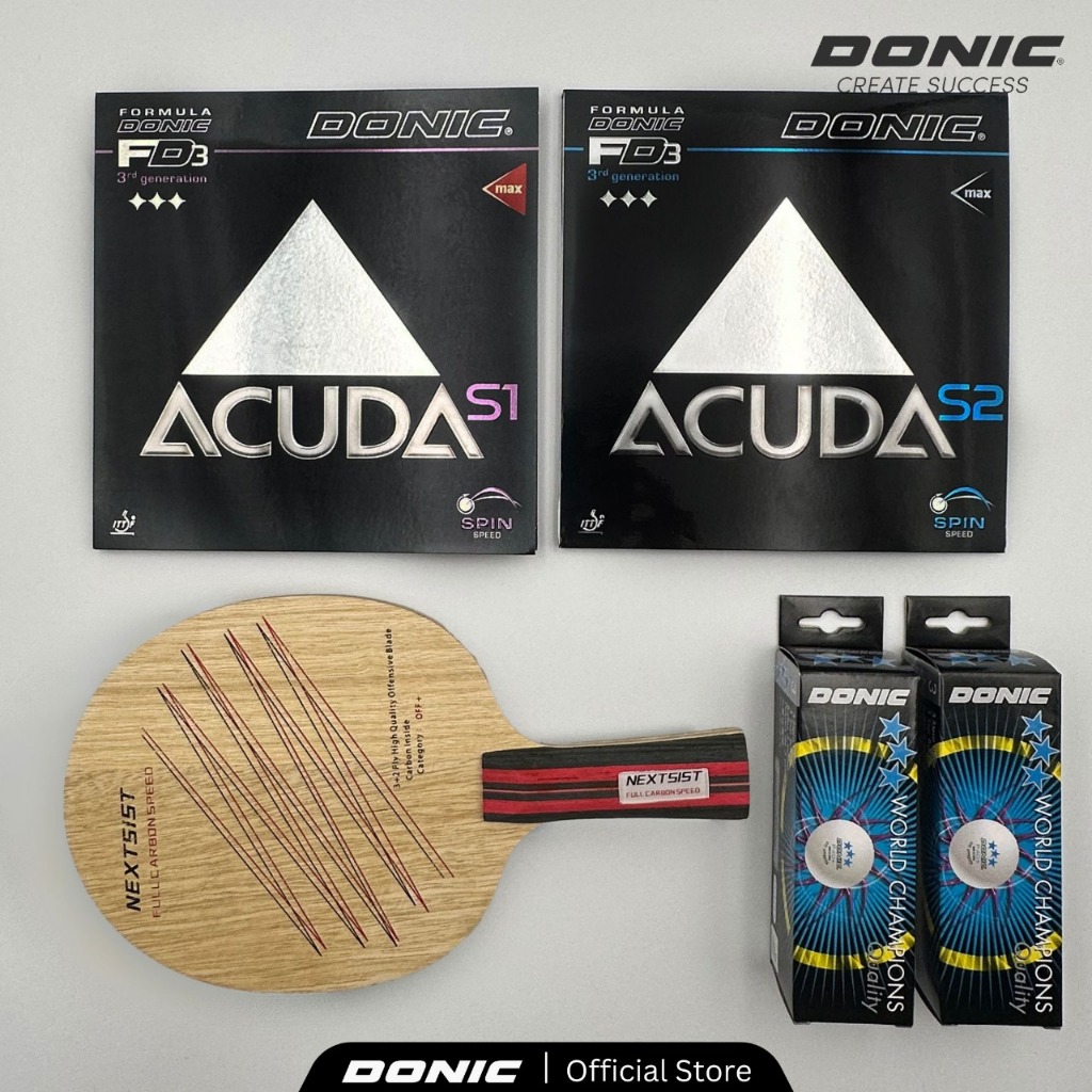 Jual Donic Acuda S1 S2 dan Bat Full Carbon Speed Nextsist Set | Shopee Indonesia