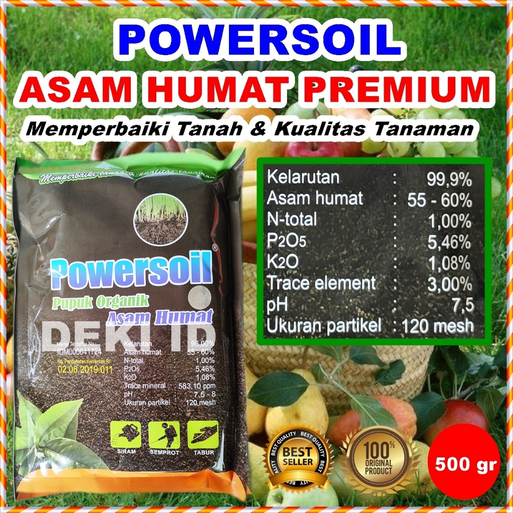 Jual Powersoil Asam Humat Pupuk Organik Pembenah Penyubur Tanah Humic Acid Premium Grade 500 gr ...