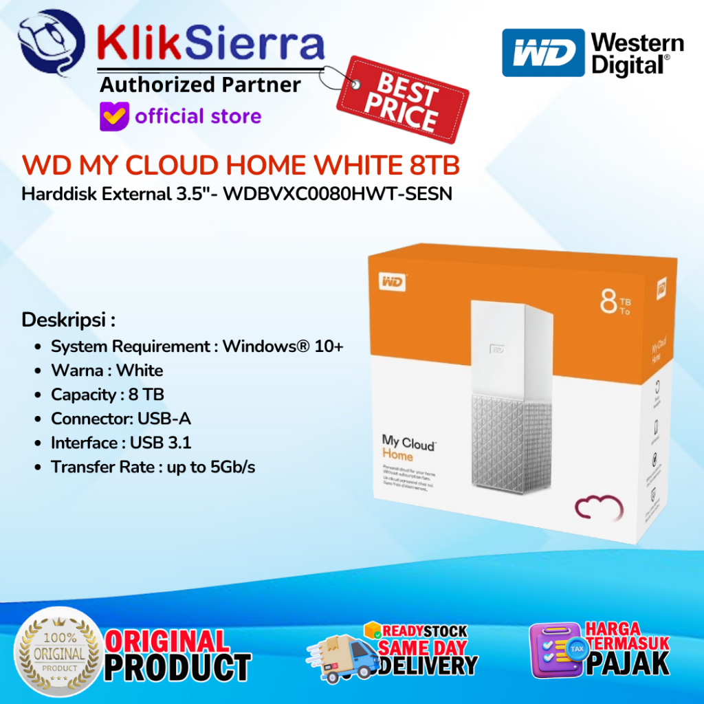 Jual WD My Cloud Home Duo 8TB - HDD / HD / Hardisk / Harddisk External ...