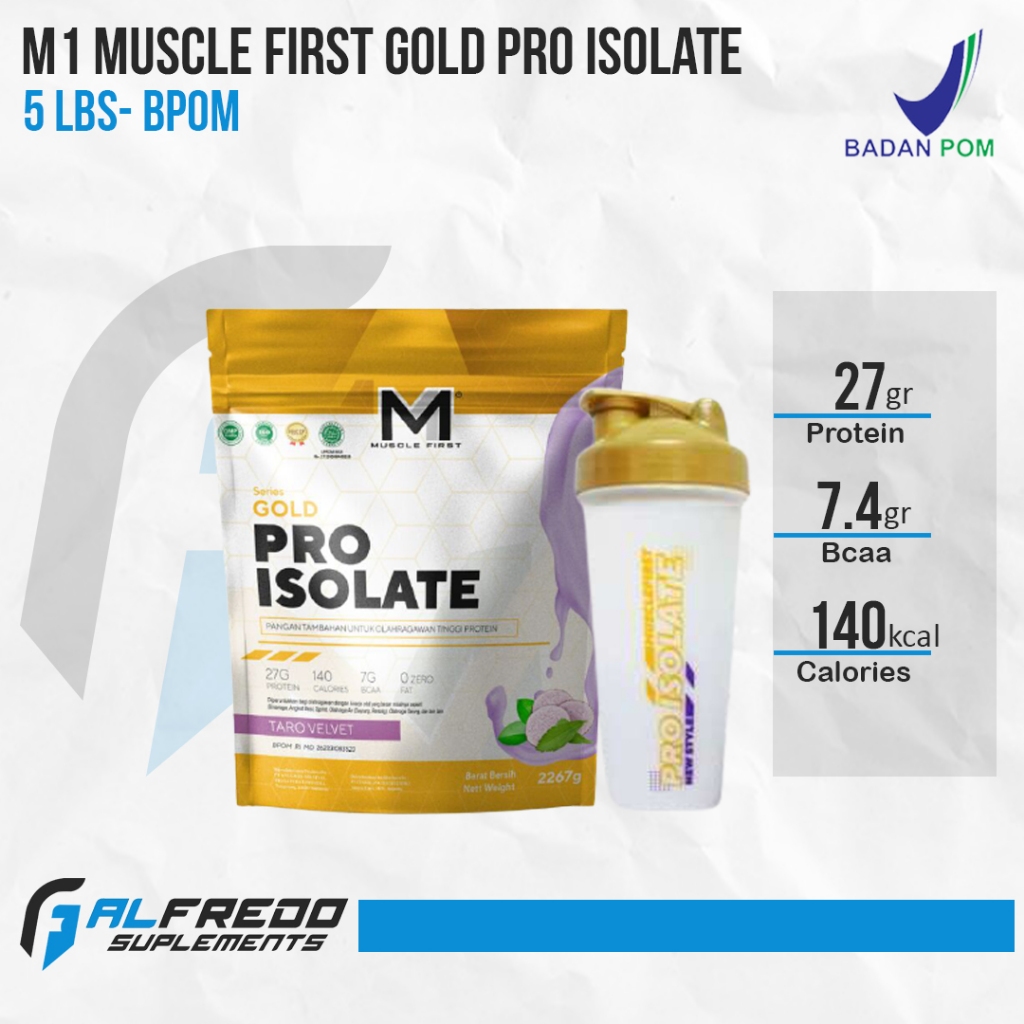 Jual M1 Muscle First Gold pro Isolate 5lbs Whey Protein Isolate-Coklat ...