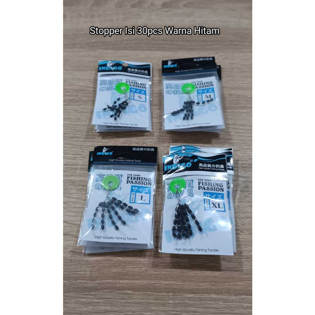 Jual Stopper Pancing Indigo Isi 30pcs Warna Hitam | Shopee Indonesia