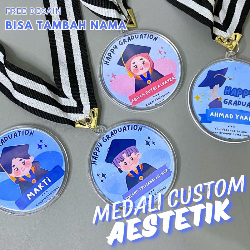 Jual Ready Langsung Kirim Medali Custom edisi wisuda sempro DESAIN TERBARU / Medali Custom ...