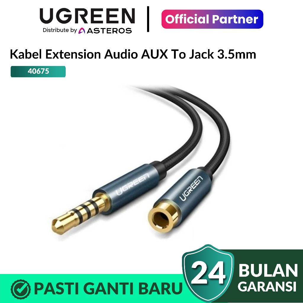 Jual UGREEN Kabel Aux Audio Extension 3.5mm TRRS Male to Female 40673 ...