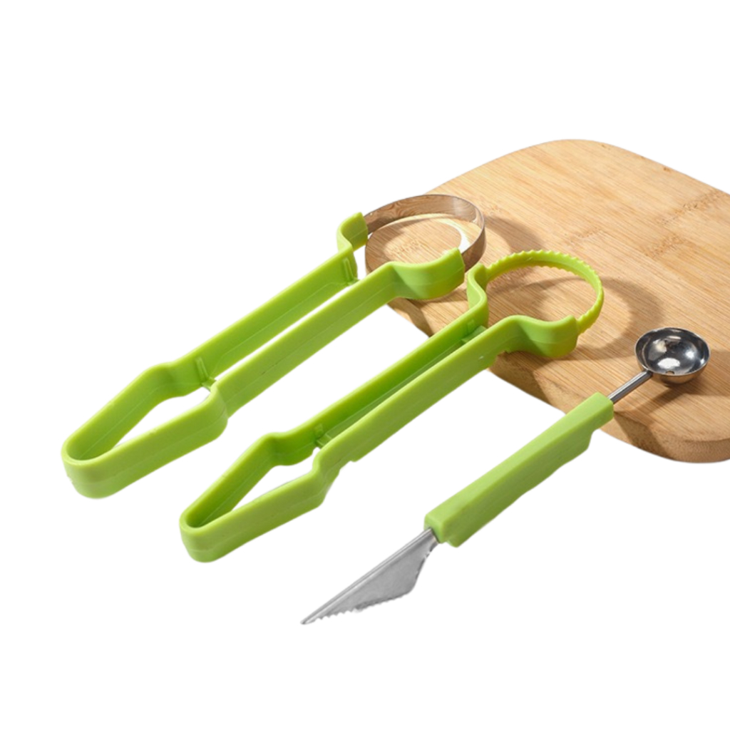 Jual ALAT SCOOPER BUAH 3 IN 1 SENDOK SEMANGKA CARVE KNIFE MELON BULAT ...