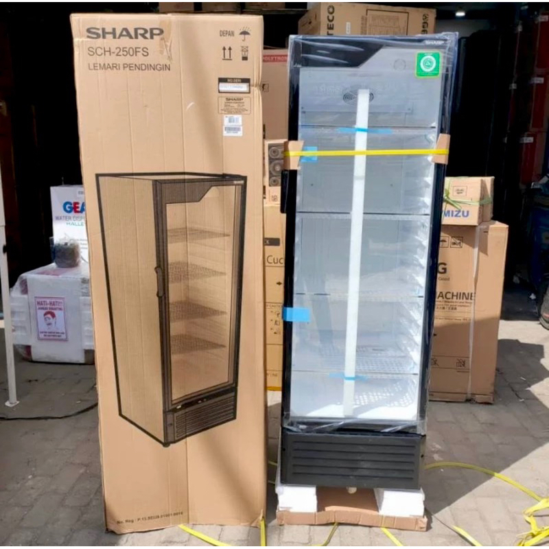 Jual Showcase SHARP SCH-250FS. 4 Rak. kulkas pintu kaca pendingin ...