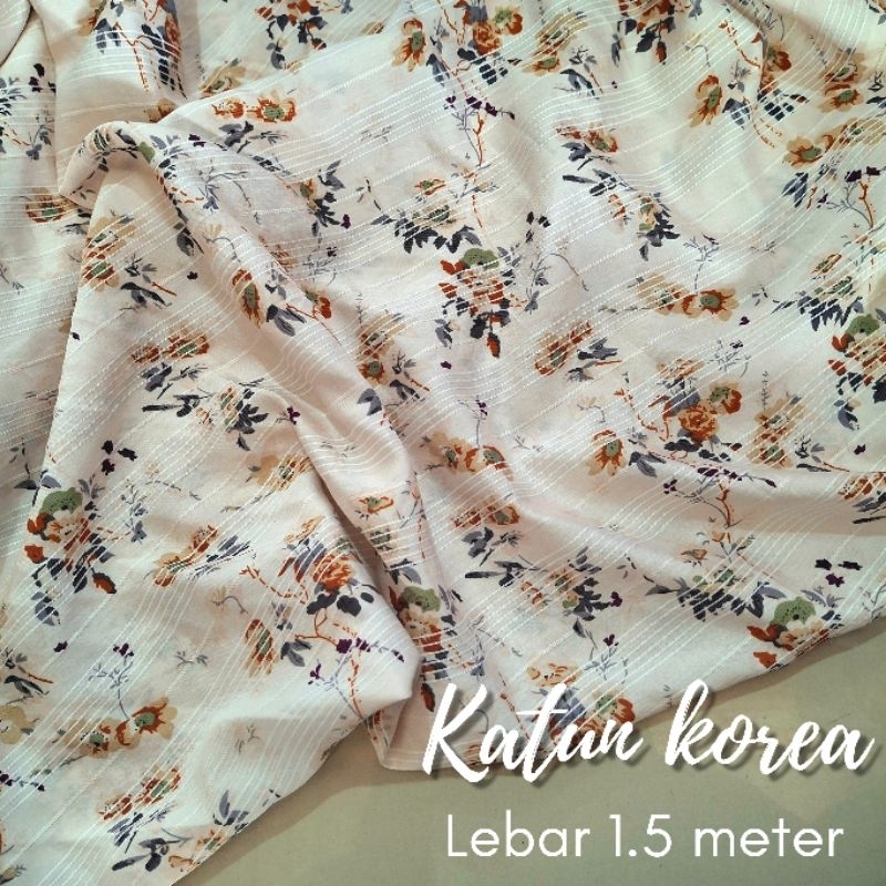 Jual kain katun dobby silk premium motif bunga / kain katun timbul ...