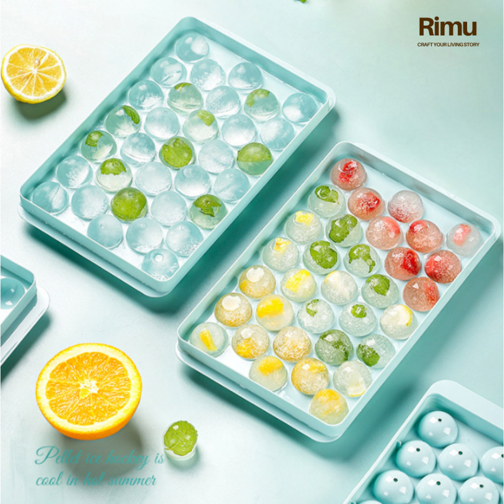 Jual RIMU Cetakan Es Batu Bulat Bola 33 Ice Ball Maker Tray Box ...