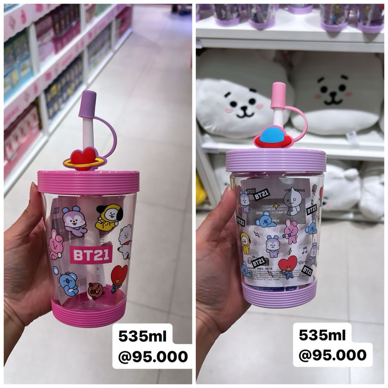 Jual BT21 with Miniso Botol Minusm 535ml | BTS x Miniso Tumbler Sedotan ...