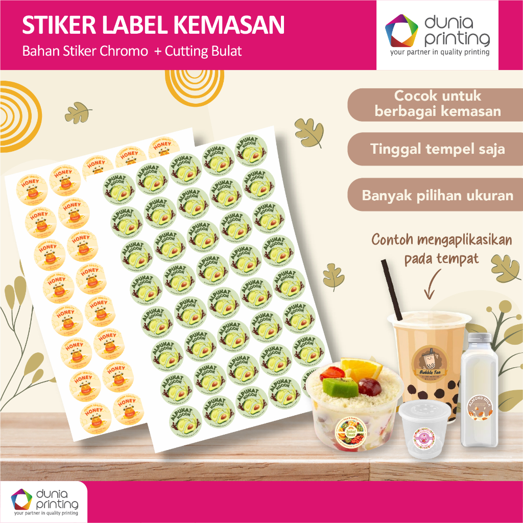 Jual Cetak stiker label kemasan / Custom stiker label makanan minuman ...