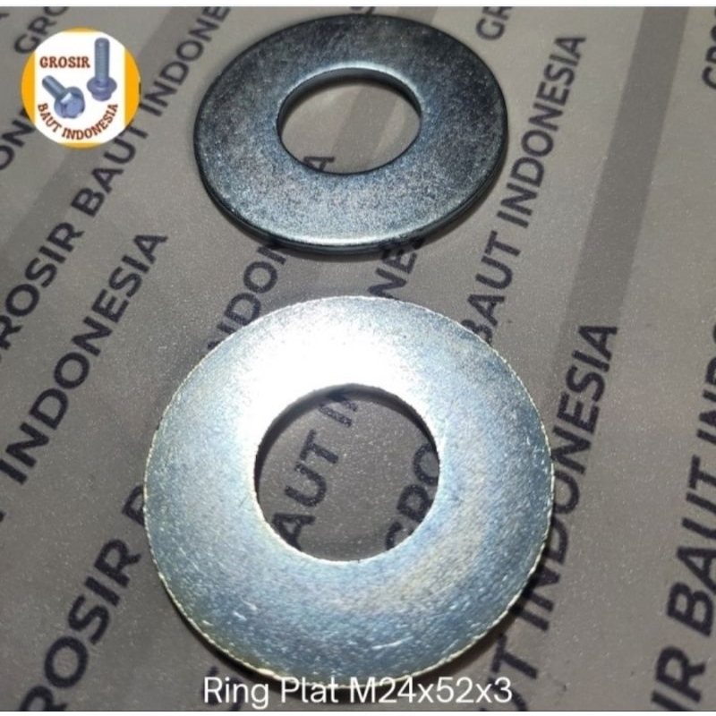 Jual Ring Plat Galvanis Putih M24x52x3 (paket 10pcs) | Shopee Indonesia