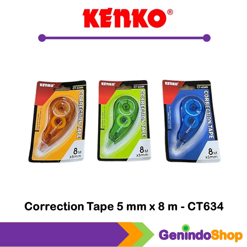 Jual Tipe X / Correction Tape CT-634N Kenko (5 mm x 8 m) | Shopee Indonesia