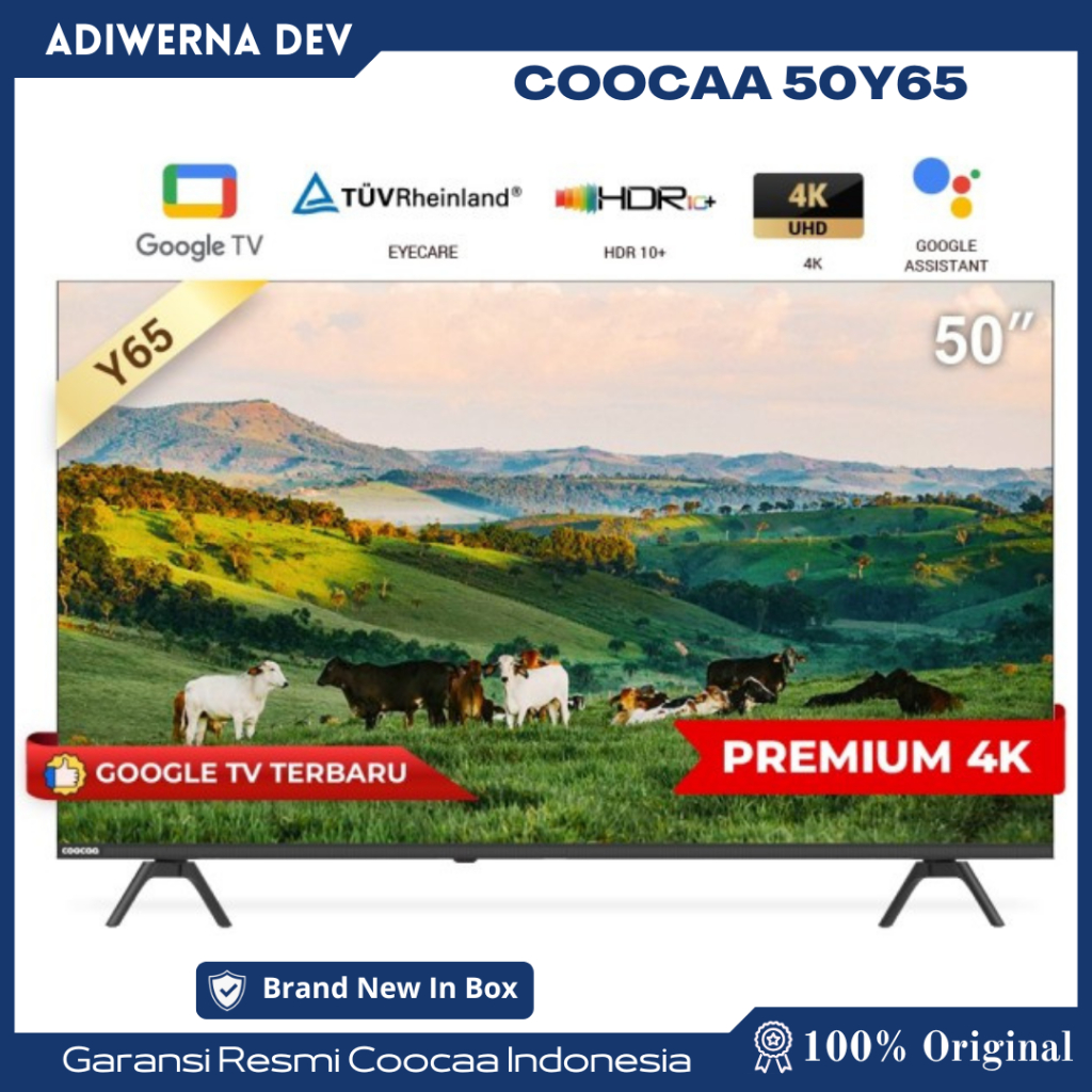 Jual COOCAA Y65 TV 50 Inch 4K UHD Google TV - Smart TV - Dolby Audio DTS - Find my remote ...