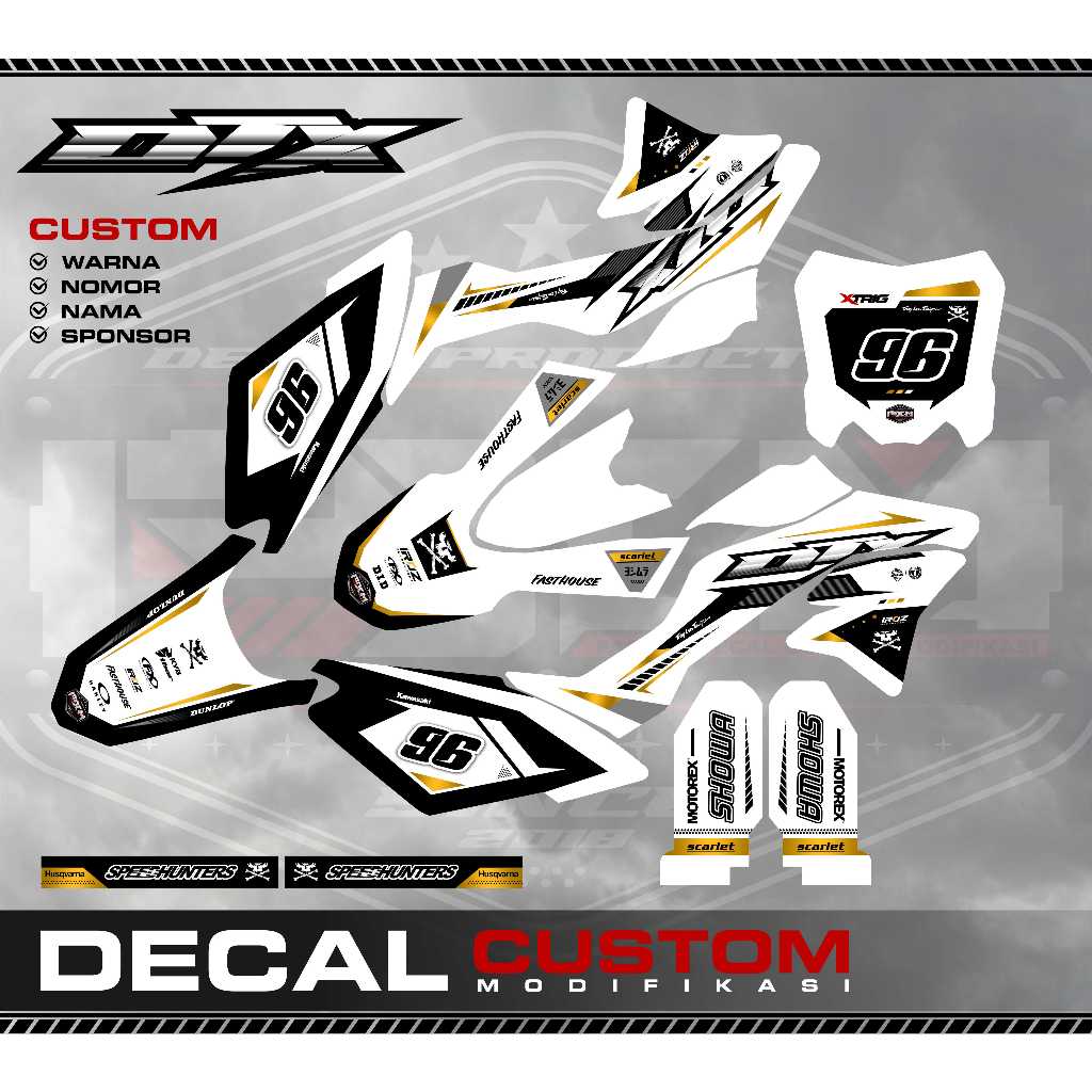 Jual Decal sticker Custom DTX , Dtracker , D Tracker Putih hitam gold ...