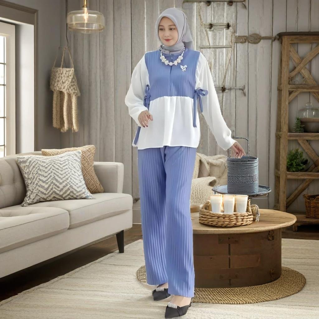 Jual FEIRO ONESET SETELAN KNIT HORNET SETCEL WANITA TERBARU FEIRO BAHAN ...