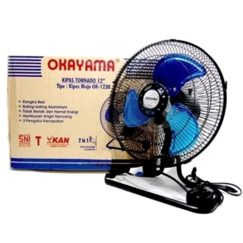 Jual kipas angin besi tornado 2in1 OKAYAMA OK1230 kipas besi 2fungsi ...