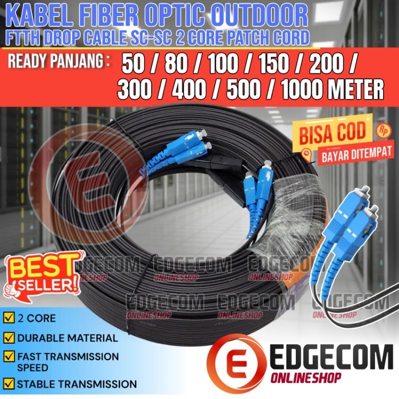 Jual KABEL FIBER OPTIC / OPTIK FO 2 CORE PRECON FTTH SC OUTDOOR 500 ...