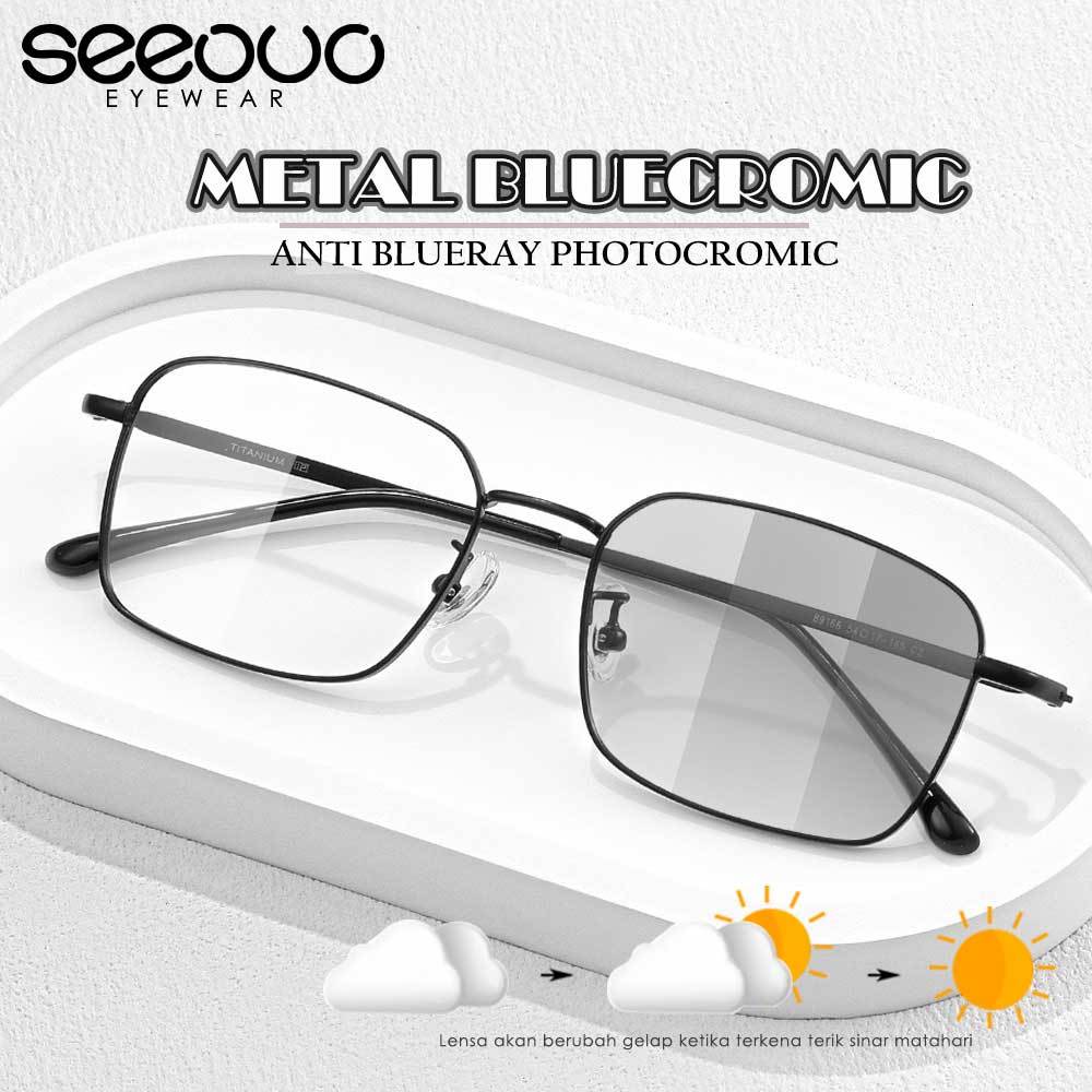 Jual Seeouo Kacamata Bluecromic Antiradiasi Blueray Photocromic Model Kotak Simple Stylish Bahan ...