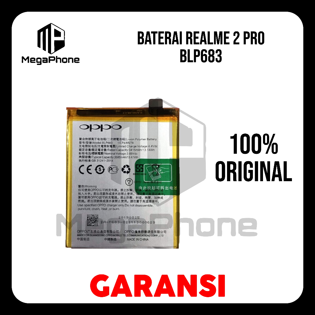 Jual BATERAI REALME 2 PRO/ BLP683 ORIGINAL | Shopee Indonesia
